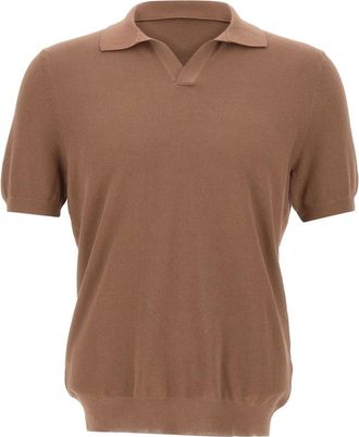 Gran Sasso Homme, Pulls, Brun, Taille: S Polo Tricot Col V
