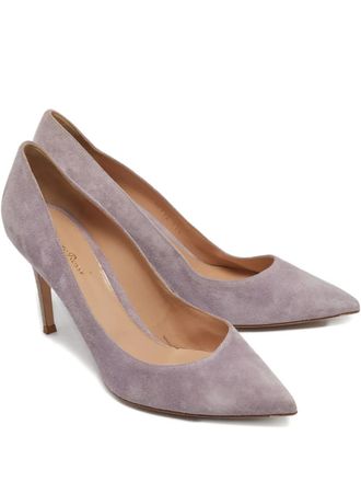 Gianvito Rossi escarpins en daim &agrave; bout pointu - Violet