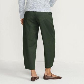 Lands End Barrel-Chinos High Waist, Damen, Größe:40 regular, Grün, Baumwolle/Elasthan, by Lands End