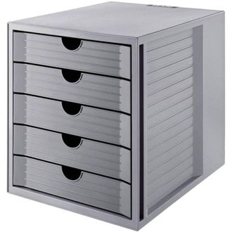 Han systembox karma 14508-18 Caisson &agrave; tiroirs gris din A4, din C4 Nombre de tiroirs: 5