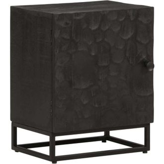 vidaXL Table de chevet noir 40x30x50 cm bois massif manguier et fer Vidaxl