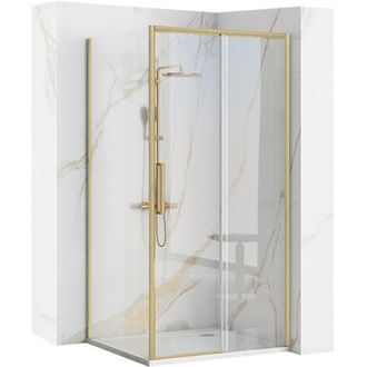 Rea CABINE DE DOUCHE RAPID SLIDE GOLD BRUSH 120x90