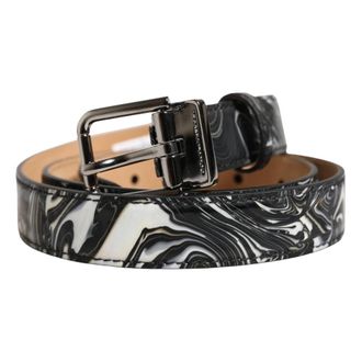 Dolce & Gabbana Kalbsleder G&uuml;rtel mit Metallschnalle - - Accessories - Herren - Schwarzk - ONE SIZE