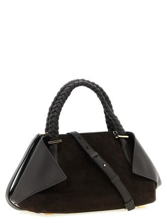 Ferragamo Womens Goatskin And Calf Leather Top Handle Bag Brown Goat
