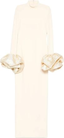 Solace London Langärmeliges Maxikleid - Nude