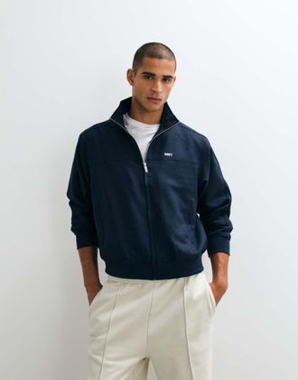 Obey veste de surv&ecirc;tement ajust&eacute;e &agrave; demi-zip en bleu marine