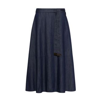 Max Mara Ninfe Jupe &Eacute;vas&eacute;e - Femme - Jupes - Bleu - Taille: 40 FR