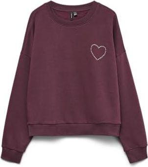 Vero Moda Vmlotte Trina Ls Sweat Box GA BF, Vin, L Femmes