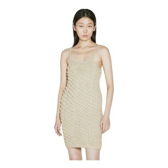 Isa Boulder Femme, Robes, Beige, Taille: 42 FR Robe Mini Sans Manches en Maille &Eacute;paisse