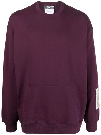 Moschino sweat en coton biologique &agrave; patch logo - Rouge