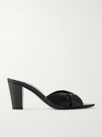 Saint Laurent Mules En Cuir &Agrave; Torsades Franciane - Noir