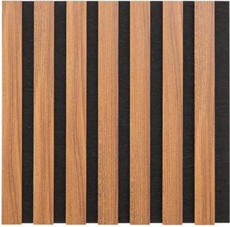 Atmosphera Atmosphera Cr&eacute;ateur dint&eacute;rieur - Lot de 3 Panneaux D&eacute;coratifs Tasseaux Bois Colva - 30x30cm- Effet Noyer Fond Noir-R&eacute;duction du Bruit - Entr&eacute;e, Salon