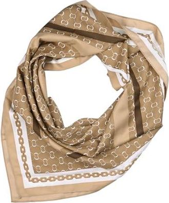 Lumberjack &Eacute;charpe/Foulard Femme en Pure Soie, Carr&eacute; 90x90 cm, Motif Logo Monogramme et Cha&icirc;ne, avec Bo&icirc;te Cadeau