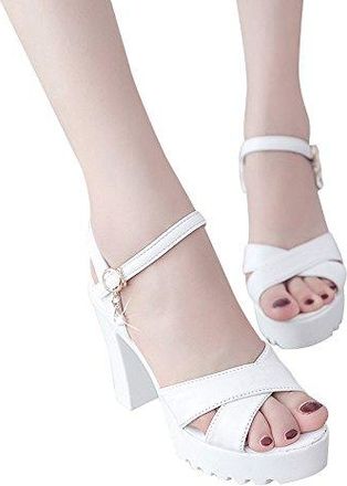 Generic Wlabe Chaussure Femme Ete Doree Talon Chaussures pour Femme Chaussure Compensee Blanche,Mules Femme Talon Sandales De Randonn&eacute;e pour Femmes Sabot Femm