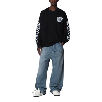 Off-white Homme, Sweatshirts et sweats &agrave; capuche, Noir, Taille: XL Motion Arrow Skate Crewneck