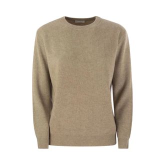 Brunello Cucinelli Femme, Pulls, Beige, Taille: 40 FR Maille Cachemire Enveloppante