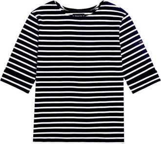 Armor Lux Damen T-Shirt, Blau (Bi8 Rich Navy/Blanc), 38 EU, Herstellungsgröße: 1