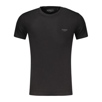 Guess Homme, Tops, Noir, Taille: M T-shirt en coton m&eacute;lang&eacute;