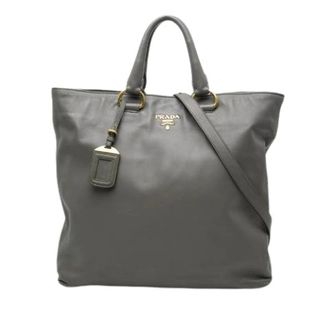Prada Sac cabas en cuir Pre-owned - Femme - Pre-owned - Gris - Taille: ONE Size