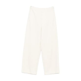 Max Mara Weites Bein Vorne Verdeckter Verschluss Cropped - - Trousers - Damen - Wei&szlig; - S
