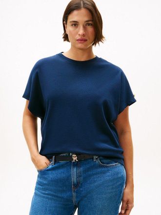 Tommy Hilfiger Kurzarmshirt CRV GOLD BUTTON SS TEE in gro&szlig;en Gr&ouml;&szlig;en