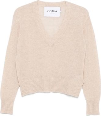 Gotha pull à col v - Tons neutres