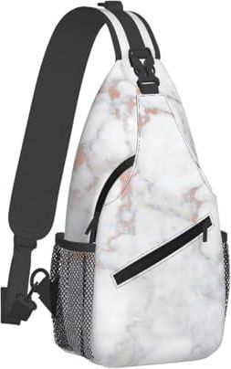 Generic Sacoche Bandouliere Marbre blanc et or Roses Antivol Sac Bandouli&egrave;re Mode Cross Body pour Femme Cyclisme Randonn&eacute;e