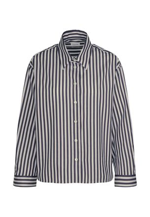 Seidensticker Damen Stehkragenbluse - Gestreift - Oversized Fit - Langarm - Stehkragen - 100 Prozent Baumwolle