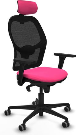 Piqueras y Crespo Palo Jorquera Schreibtischstuhl mit 3D-Armen, h&ouml;henverstellbare Lendenwirbelst&uuml;tze und h&ouml;henverstellbares Kopfteil, Schwarz / Rosa