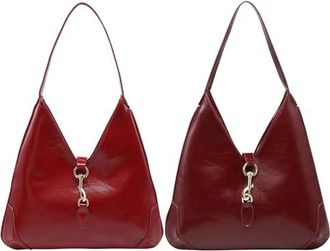 Generic Sacs Hobo en cuir PU pour femmes, sacs sous les bras, sac &agrave; main avec poign&eacute;e sup&eacute;rieure pour le travail et les voyages (vin rouge)