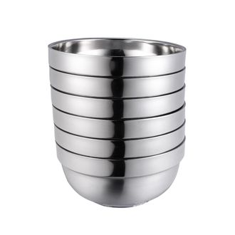 Cabilock 6Pcs Edelstahl-Saucenschalen,Mini-Vorbereitungsschalen, Einzelne Untertassen,Kleine Schalen F&uuml;R Dips, Runde Gew&uuml;Rzgerichte, Sushi-Vorspeisenteller, Si