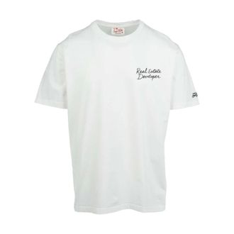 MC2 Saint Barth Homme, Tops, Blanc, Taille: XL T-Shirt Portland en coton avec imprim&eacute; sur le devant