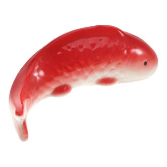 Hemobllo Schwimmende Keramik Fischstatue 13,5x10x5cm Aquarium Dekoration Teich Ornamente Nat&uuml;rliche Landschaftsdeko