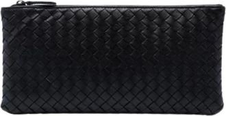 Bottega Veneta Pre-owned Woven Nappa Leather Pouch - Femme - Pre-owned - Noir - Taille: ONE Size