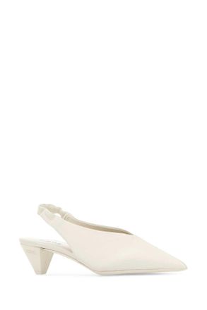 Loewe Womens White Leather Origami Cubic Pumps Scarpe Con Tacco High Heel Shoes