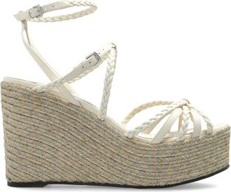 Jimmy Choo London Femme, Chaussures, Beige, Taille: 36 EU Nyra 100 Wedge Sandales