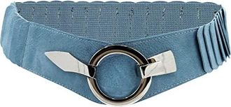Glamexx24 Ceinture élastique pour Femmes, Vintage Ceinture de 6 cm de Large avec Anneau Argenté, pour Corset Robes Manteaux, Taillenweite 75cm-110cm