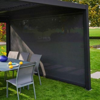 Sweeek Store lat&eacute;ral 4m noir pour pergola bioclimatique Palace