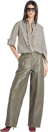 IVY OAK IVY Oak, Femme, Pantalons, Vert, Taille: 38 FR Leather Pantalons