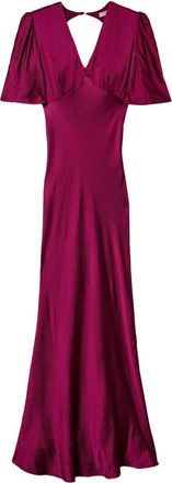 Twin-Set Satinkleid mit geh&auml;mmertem Detail - Rot