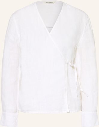Moss Copenhagen Msch Copenhagen Wickelbluse Mschpearlina Aus Leinen weiss