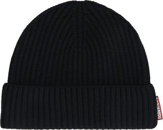 Dsquared2 Homme, Accessoires, Noir, Taille: ONE Size Ribbed Knit Beanie Hat