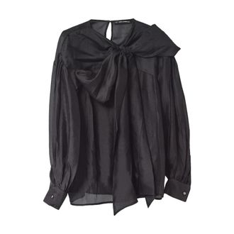 Karl Lagerfeld Abend Metallic Bluse - - Blouses & Shirts - Damen - Schwarzk - M