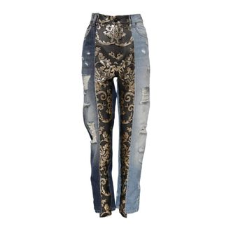 Dolce & Gabbana Bunte Patchwork Tapered Denim Jeans - - Jeans - Damen - Mehrfarbig - XS