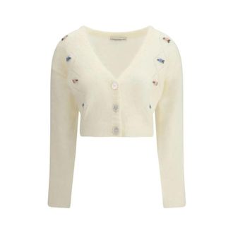 Alessandra Rich Femme, Pulls, Blanc, Taille: 34 FR Cardigan en mohair card&eacute;