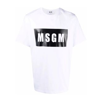 Msgm Logo-Print T-Shirt - - Tops - Herren - Wei&szlig; - XL