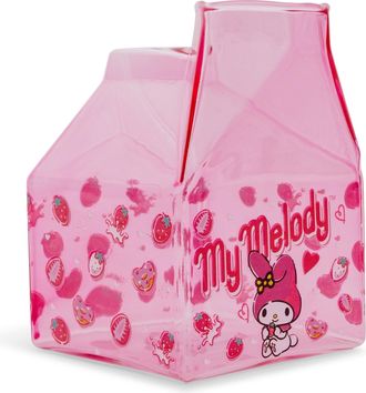 Silver Buffalo Sanrio Hello Kitty and Friends Erdbeer-Milchbecher aus Glas mit My Melody, 340 ml