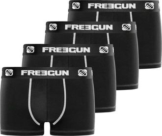Freegun Unterhosen M&auml;nner Ohne Verformung, Boxershorts Herren, Bewegungsfreiheit (4er Pack), Schwarz, M