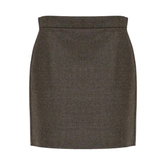 Max Mara Jupe en laine Acinoso - Femme - Jupes - Brun - Taille: 36 FR
