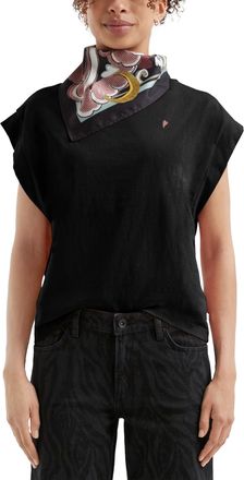 QS by s.Oliver T-Shirt mit &uuml;berschnittenen Schultern und Stickerei